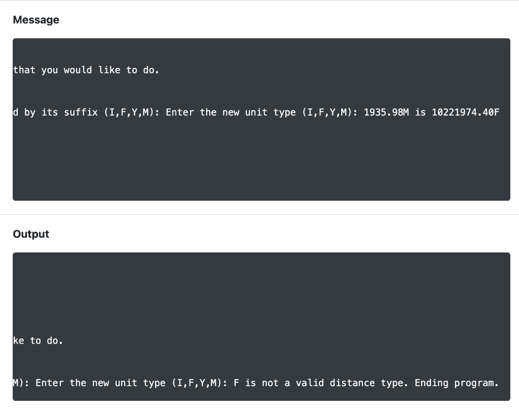 Solved \} // get the new distance type printf("Enter the new | Chegg.com