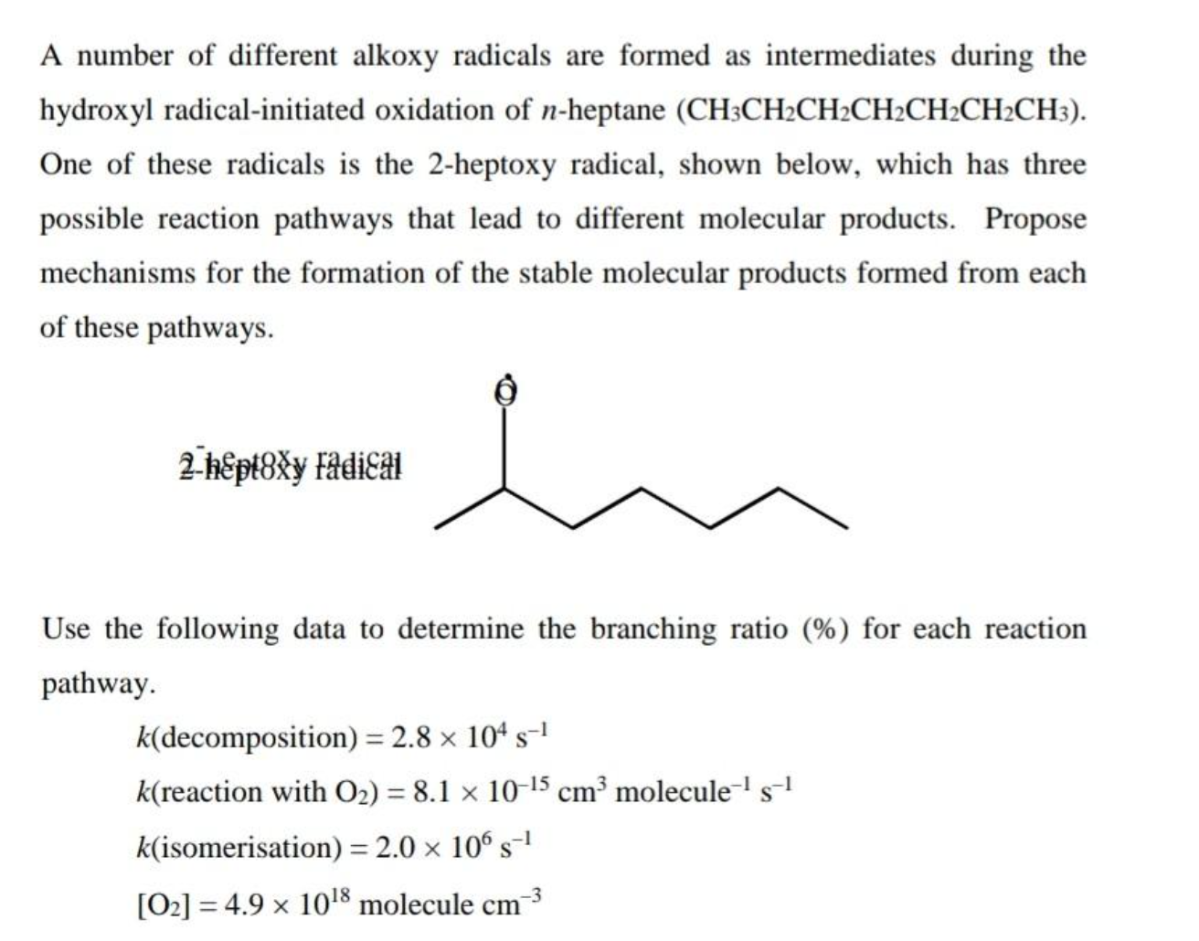 Solved A number of different alkoxy radicals are formed as | Chegg.com