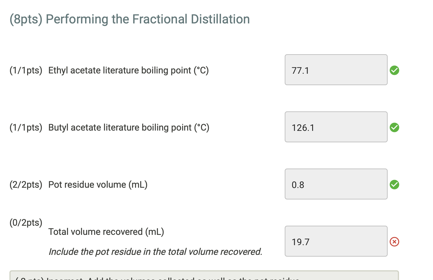 Solved Table 1. Distillate Collection Volume collected | Chegg.com