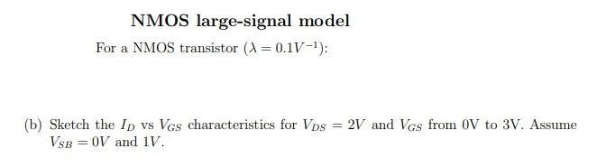 Solved NMOS: W=10μm,L=0.5μm,κn=140μA/V2,tox=9 nm,μ0=350 | Chegg.com
