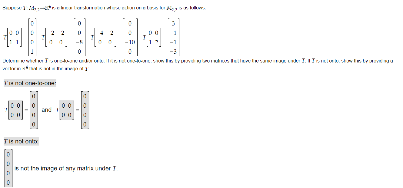 Solved Suppose T: M22~Ris a linear transformation whose | Chegg.com