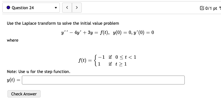 Solved Use the Laplace transform to solve the initial value | Chegg.com