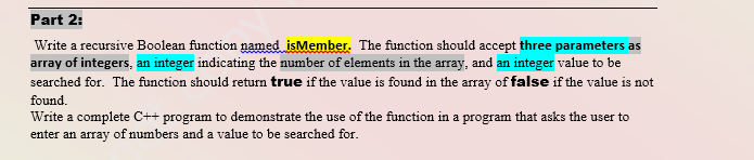 Solved Part 2 Write A Recursive Boolean Function Named