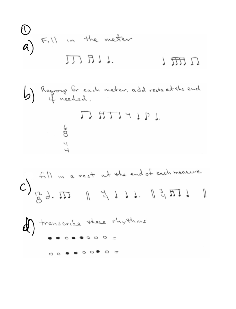 (D) a) Fill in the meter DIDdd. b) Regroup for each | Chegg.com