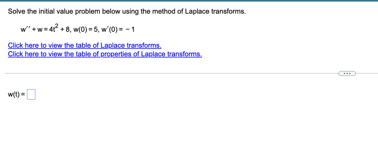 Solved Solve the initial value problem below using the | Chegg.com