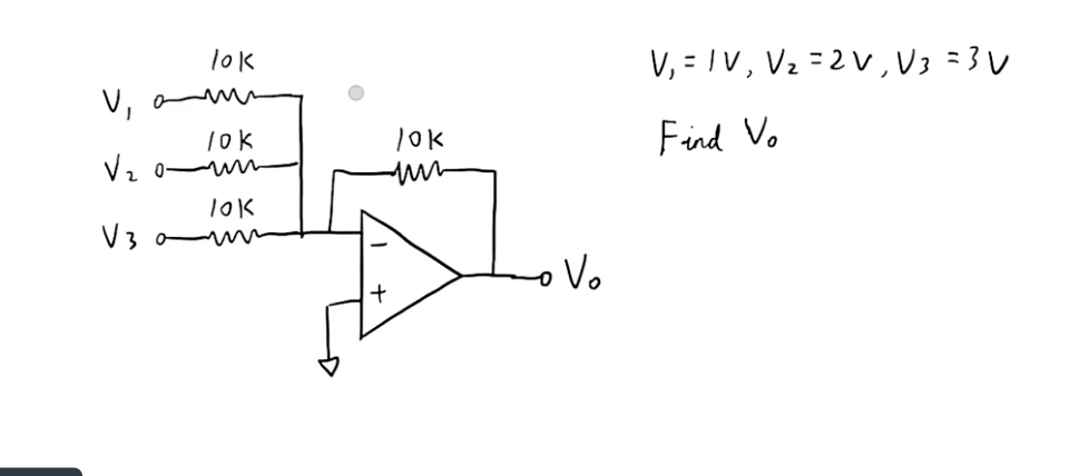 Solved V1=1 V,V2=2 V,V3=3 V Find V0 | Chegg.com