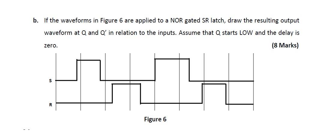 Solved b. If the waveforms in Figure 6 are applied to a NOR | Chegg.com