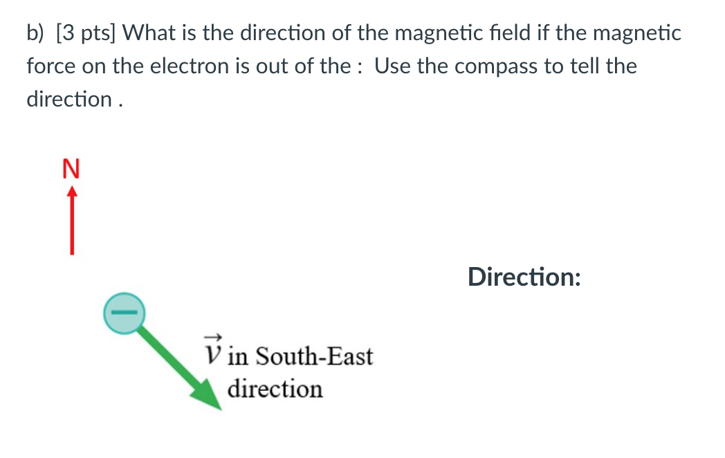 Solved b) [3 pts] What is the direction of the magnetic | Chegg.com