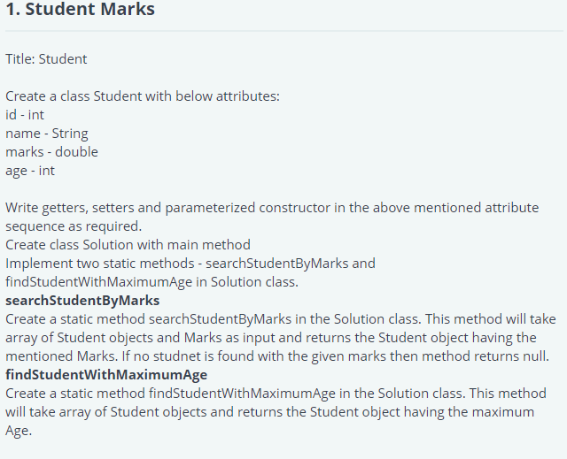 Solved Title: Student Create a class Student with below | Chegg.com