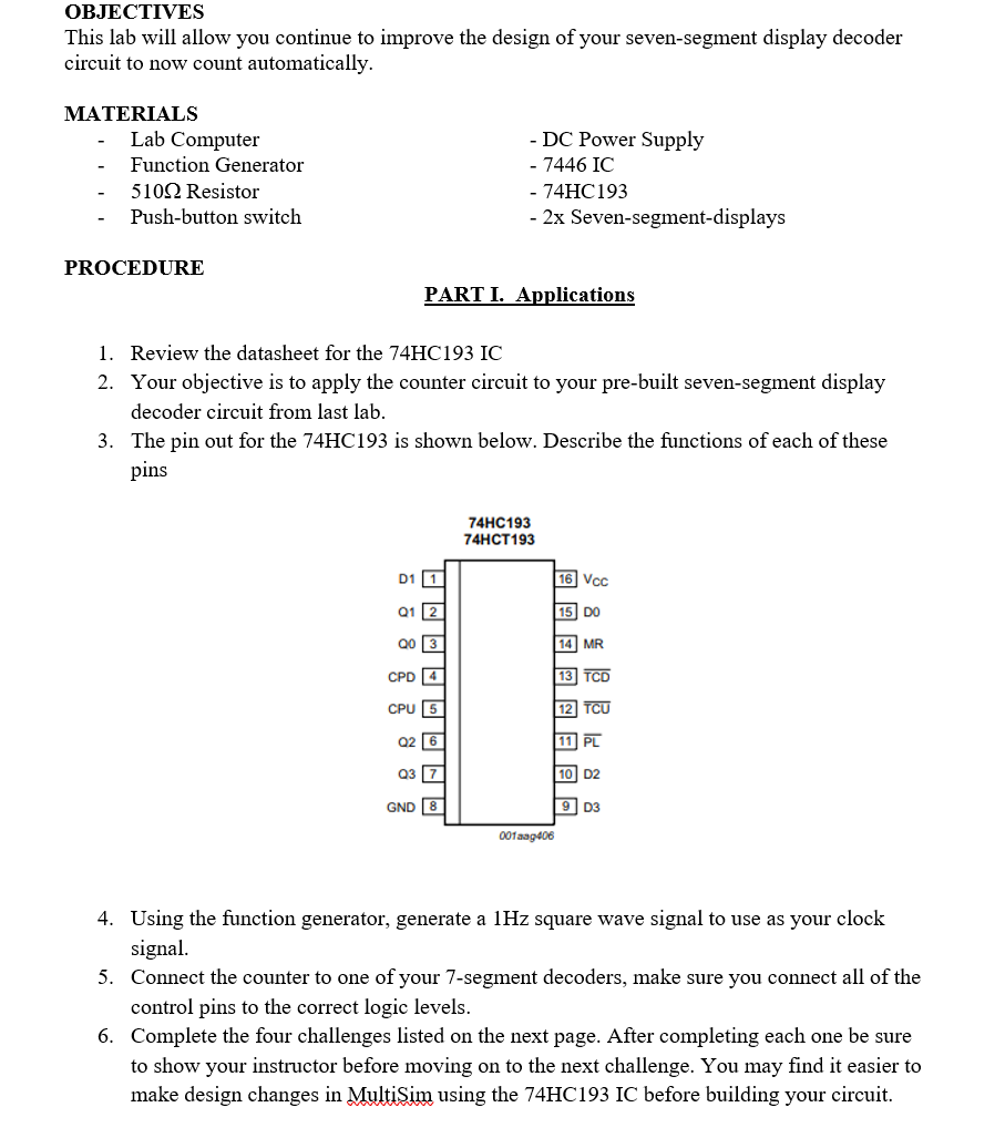 OBJECTIVES This lab will allow you continue to | Chegg.com