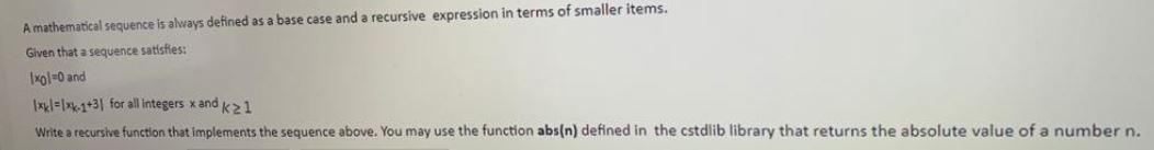 Solved write a recursive function in c++ for the given | Chegg.com