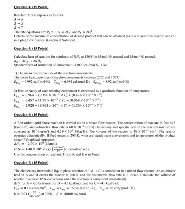 Reactant A decomposes as follows: A rightarrow R A | Chegg.com
