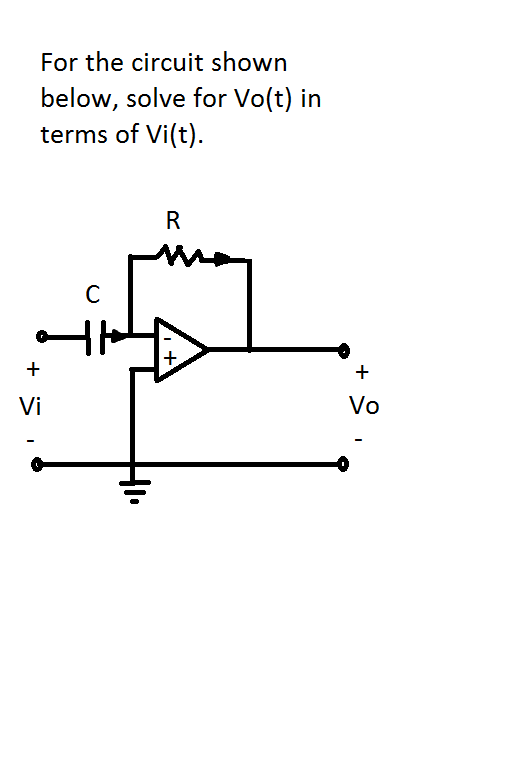 Solved For the circuit shown below, solve for Vo(t) in terms | Chegg.com