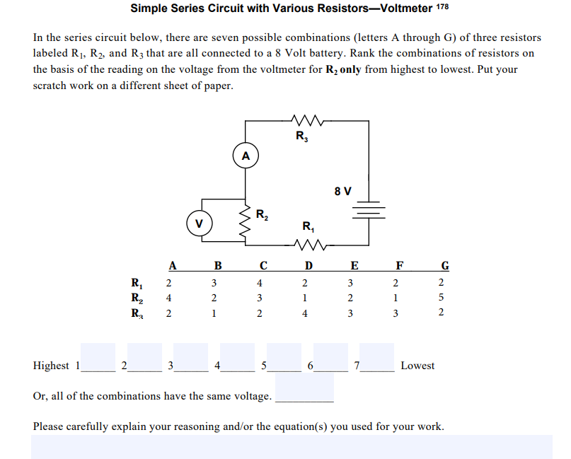Solved Simple Series Circuit with Various | Chegg.com