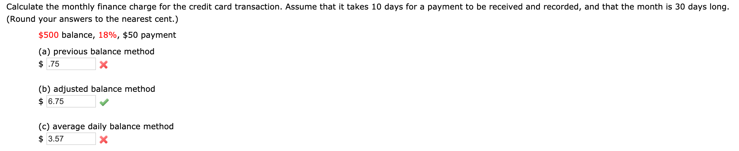 Solved Calculate The Monthly Finance Charge For The Credit Chegg