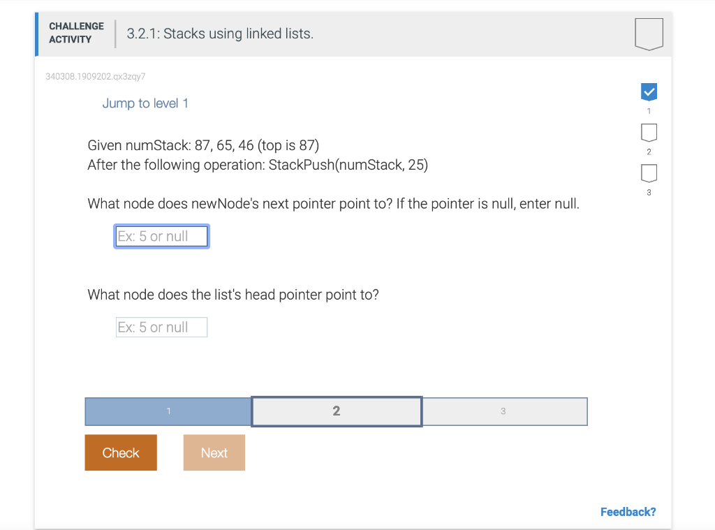 Solved CHALLENGE ACTIVITY 3.2.1: Stacks using linked lists. | Chegg.com