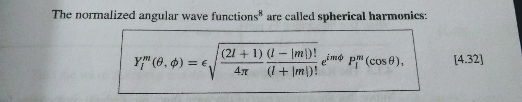 Solved The normalized angular wave functions8 are called | Chegg.com