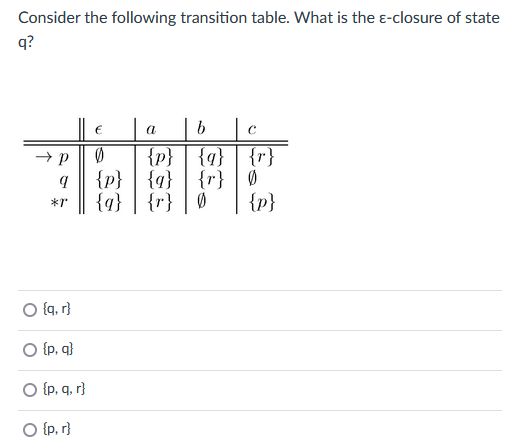 Solved Consider the following transition table. What is the | Chegg.com
