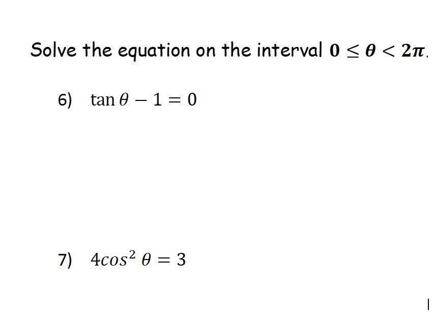 Solved Solve the equation on the interval | Chegg.com