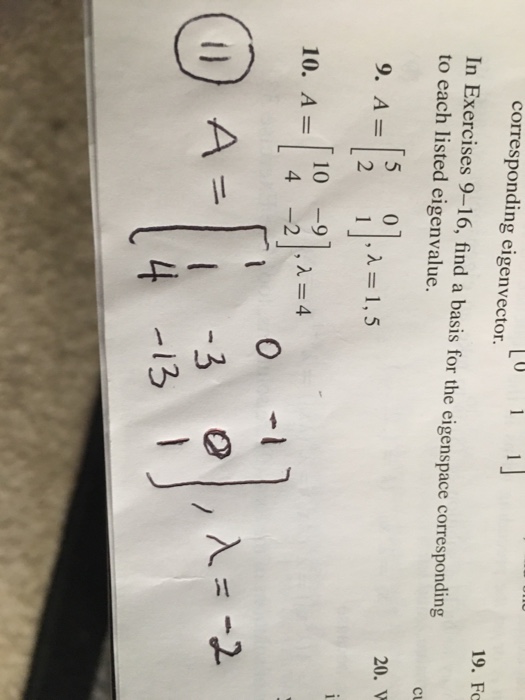 Solved In Exercises 9-16, find a basis for the eigenspace | Chegg.com