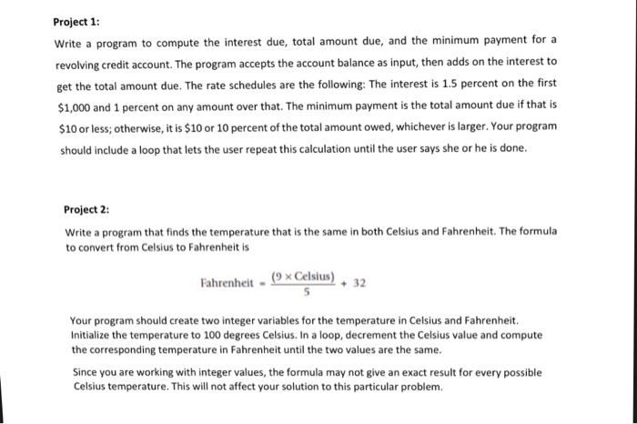 Solved Project 1: Write a program to compute the interest | Chegg.com