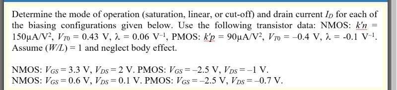 Solved Determine The Mode Of Operation Saturation Linear