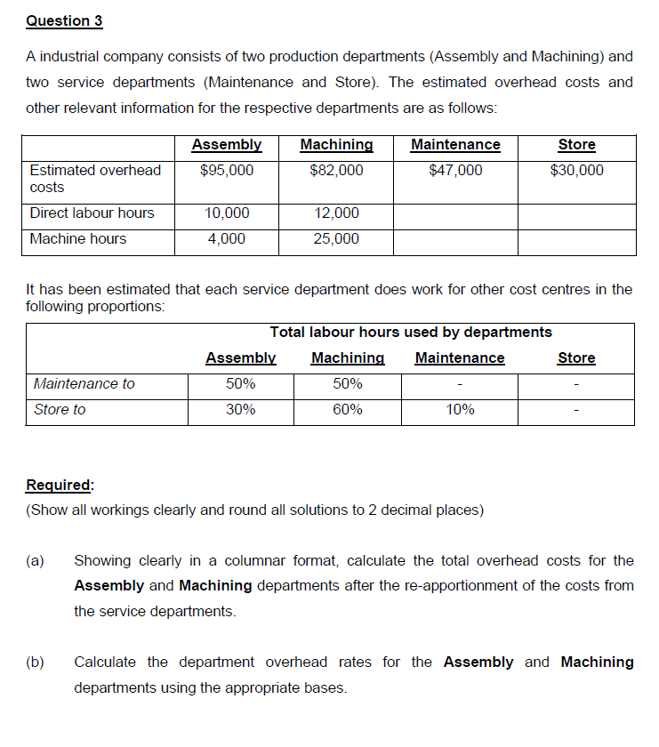 Solved Question 3A industrial company consists of two | Chegg.com