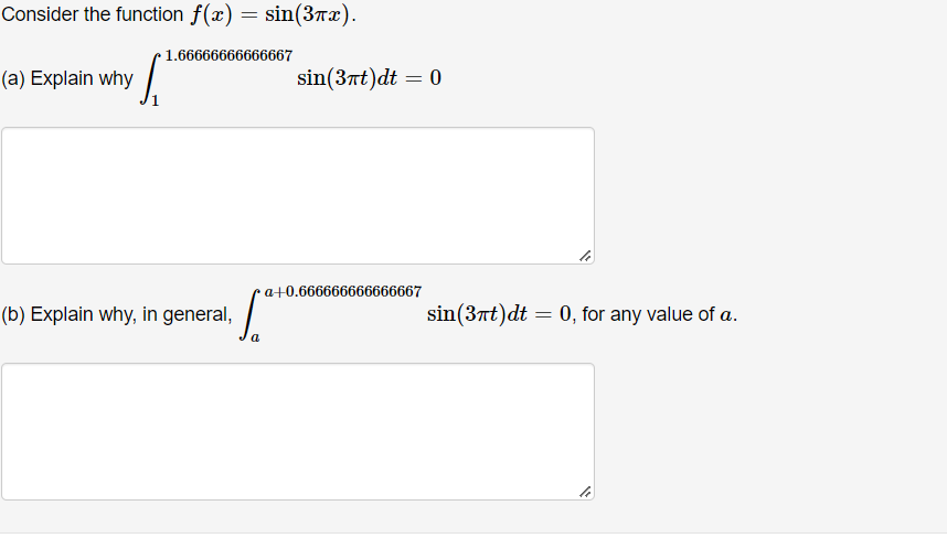Solved onsider the function f(x)=sin(3πx). ) Explain why | Chegg.com