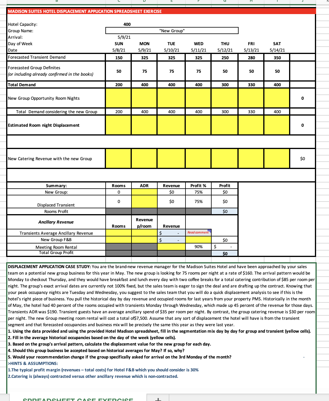 Solved Using the data provided in the case study, fill in | Chegg.com
