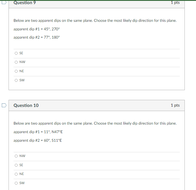 Solved Below are two apparent dips on the same plane. Choose | Chegg.com