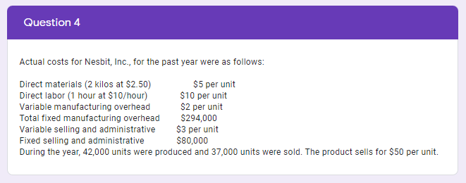 Solved A. Calculate production cost per unit using | Chegg.com