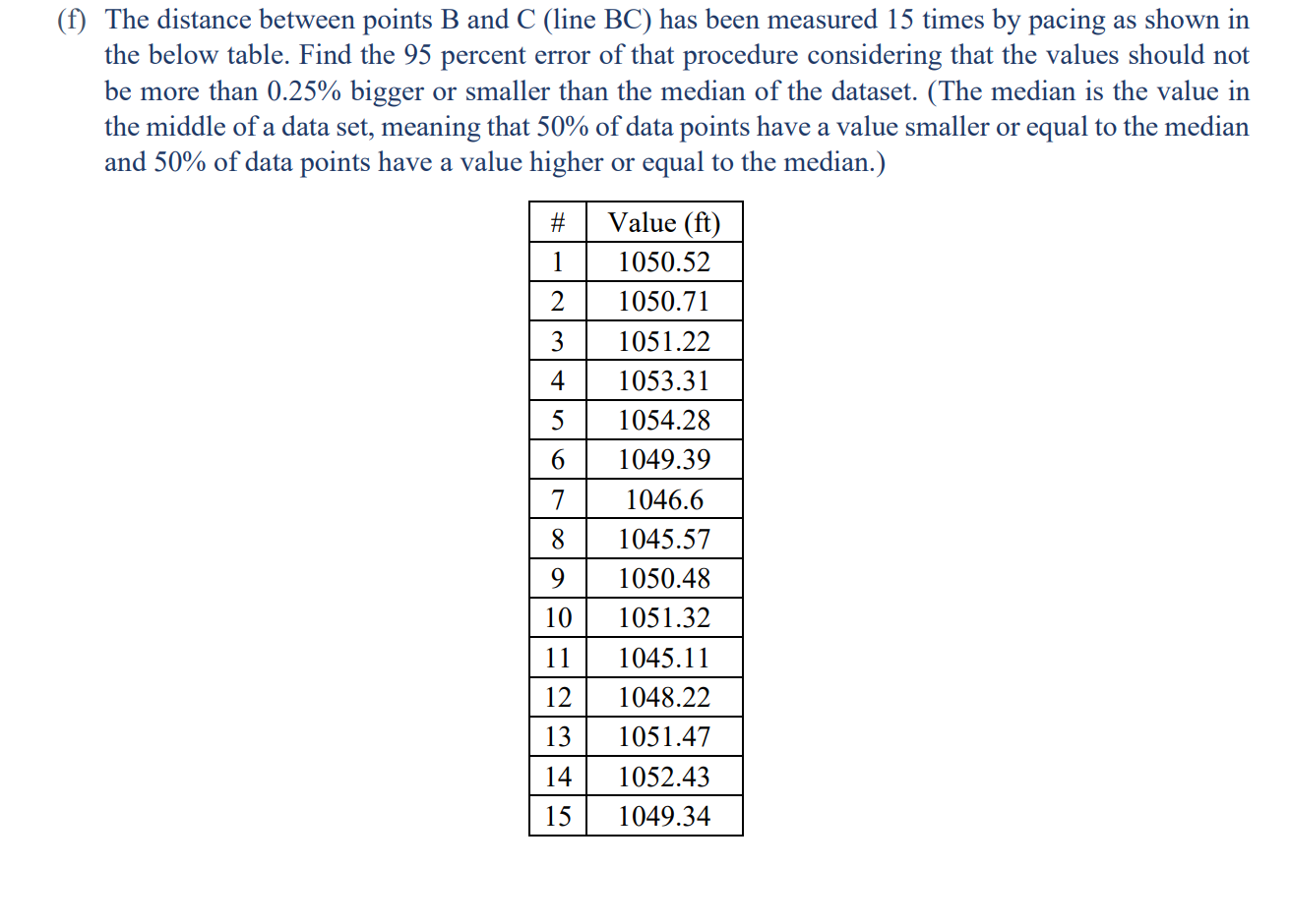 Solved (f) The distance between points B and C (line BC ) | Chegg.com