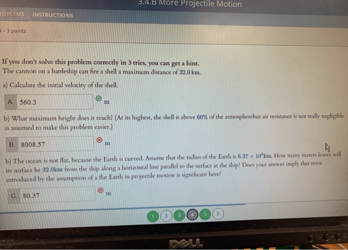 Solved 3.4.B More Projectile Motion ROBLEMS INSTRUCTIONS 4-3 | Chegg.com Solved 3.4.B More Projectile Motion ROBLEMS INSTRUCTIONS 4-3 | Chegg.com