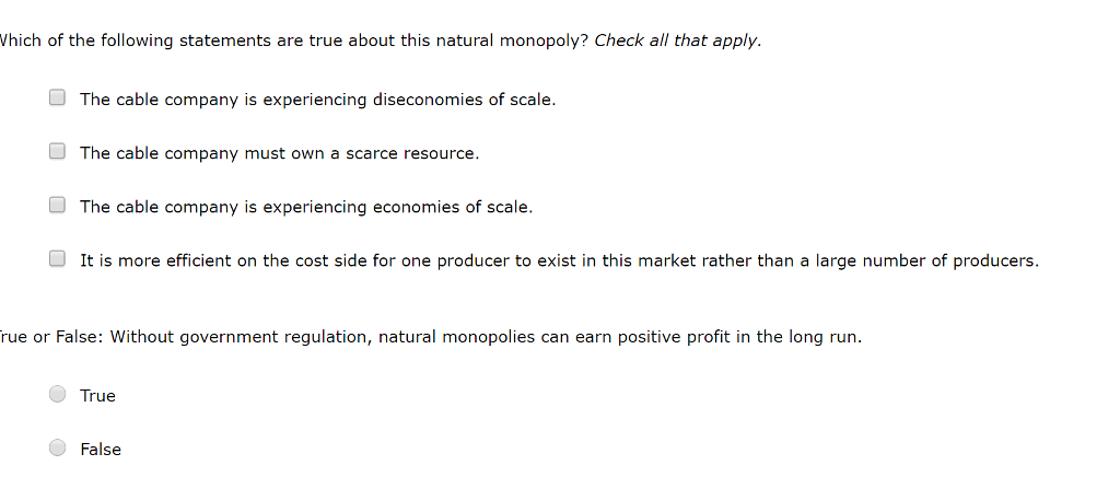 Solved 8. Natural monopoly analysis The following graph | Chegg.com