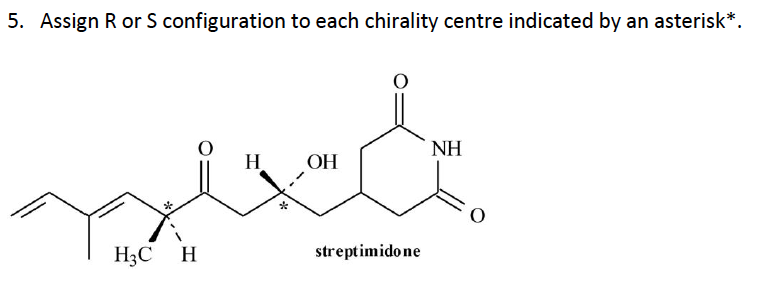 Solved 5. Assign Ror S configuration to each chirality | Chegg.com