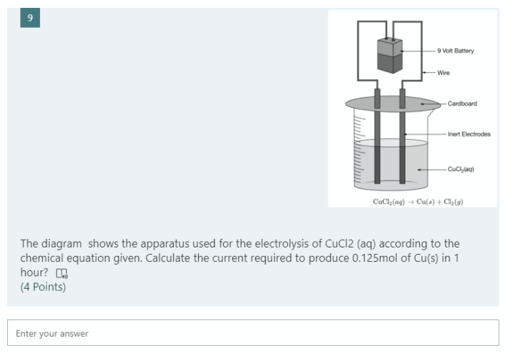 Solved 9 - 9 Volt Battery Wire -Cardboard - Inert Electrodes | Chegg.com