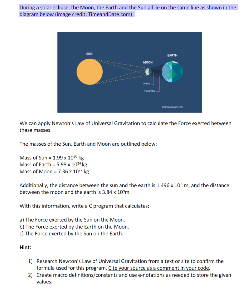 Solved During a solar eclipse, the Moon, the Earth and the | Chegg.com
