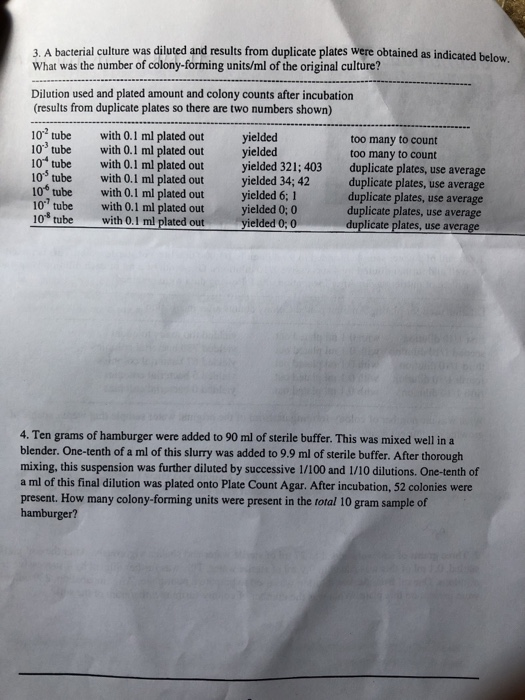 Solved 1. One ml of a water sample is added to 9 ml (a ml is | Chegg.com