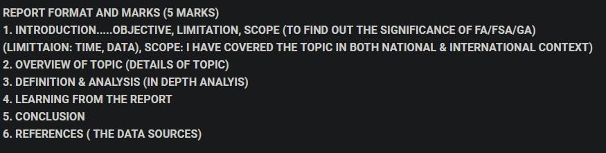 Solved REPORT FORMAT AND MARKS (5 MARKS) 1. | Chegg.com