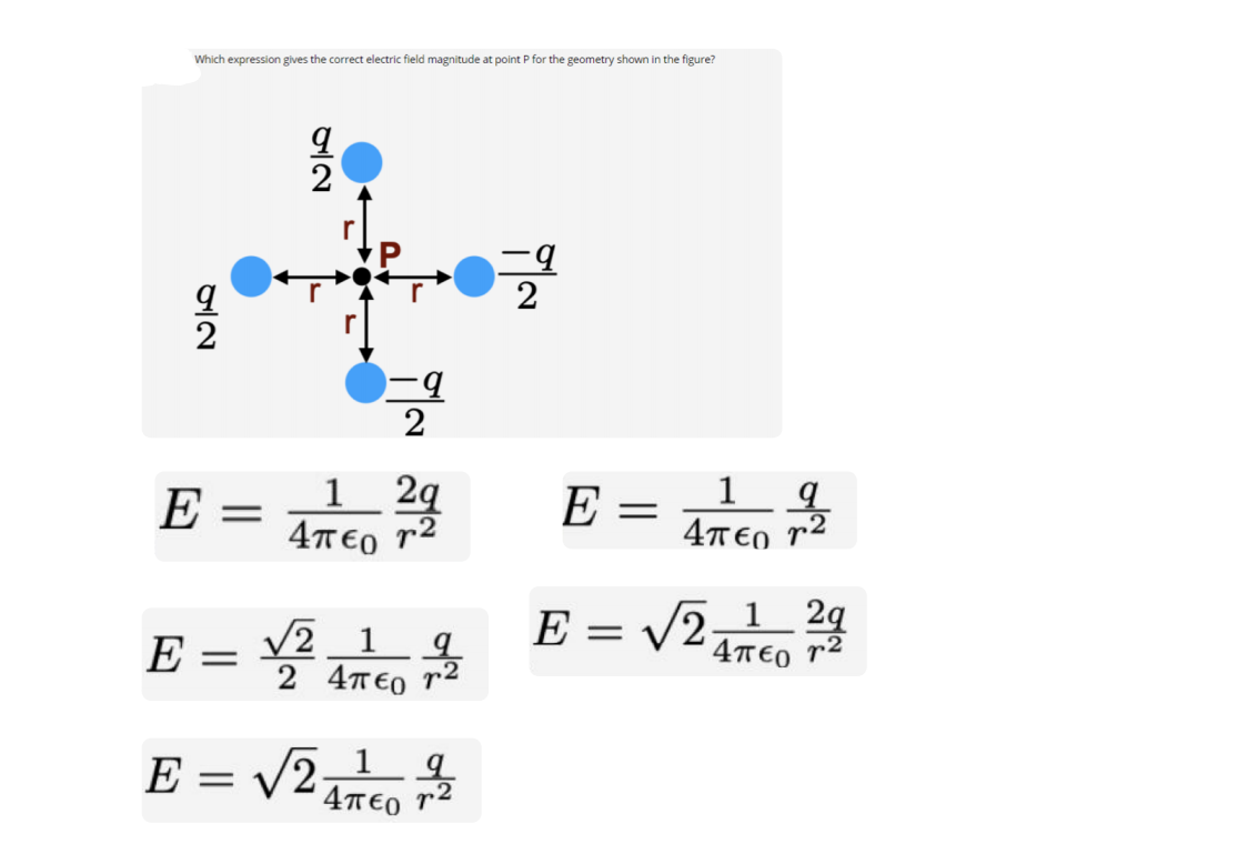 Solved Which expression gives the correct electric field | Chegg.com