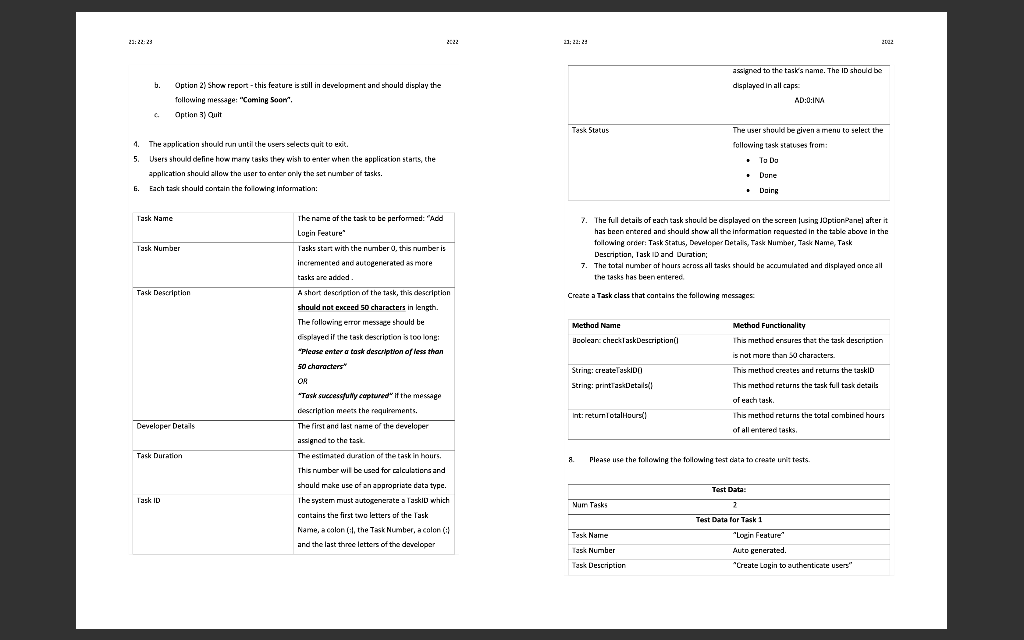 Solved Task 2 - Adding Tasks feature (Marks: 55) At the end | Chegg.com