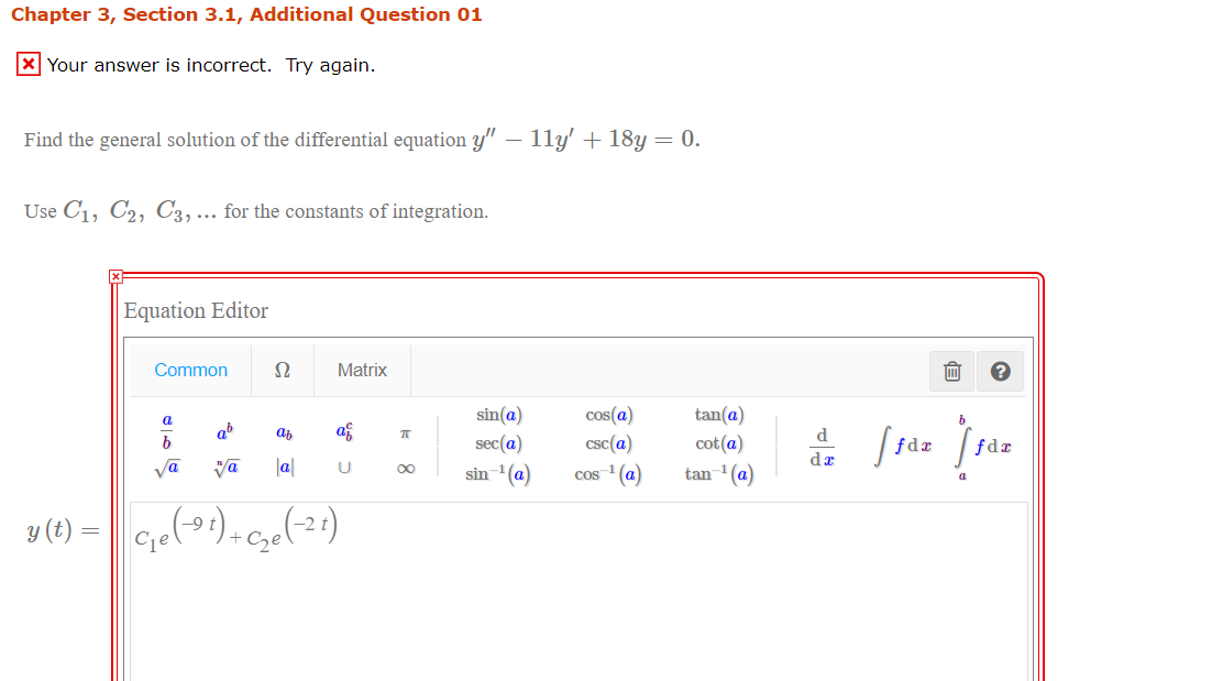 Solved Chapter 3, Section 3.1, Additional Question 01 X Your | Chegg.com