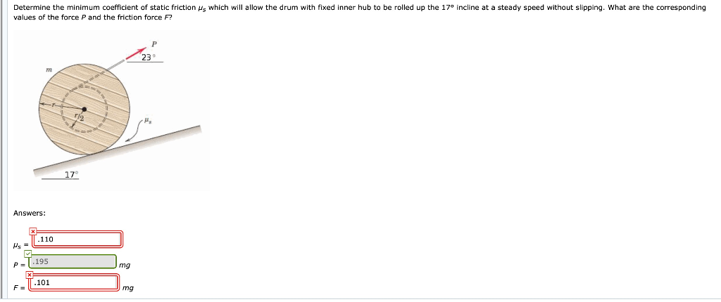 Solved Determine The Minimum Coefficient Of Static Frictions