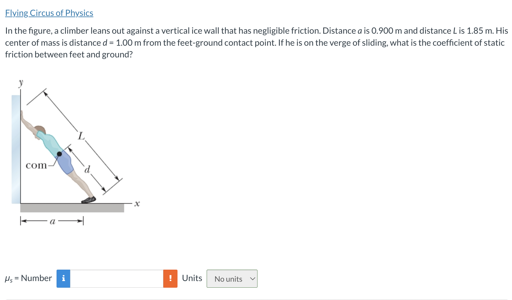 Solved Flying Circus of PhysicsIn the figure, a climber | Chegg.com