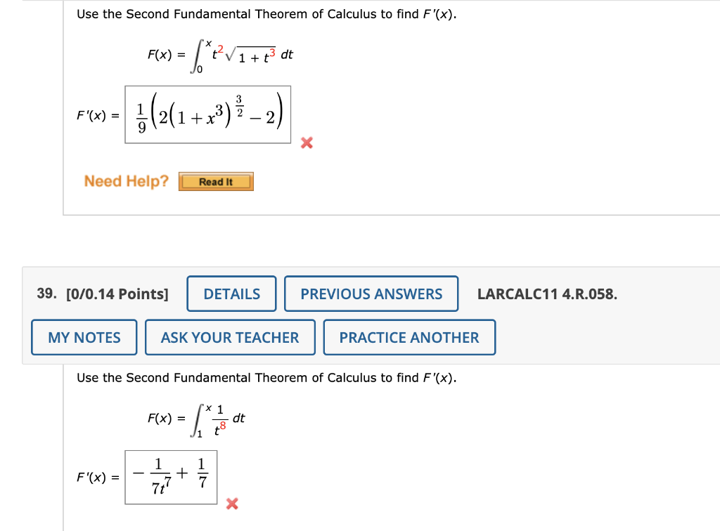 Solved Use the Second Fundamental Theorem of Calculus to | Chegg.com