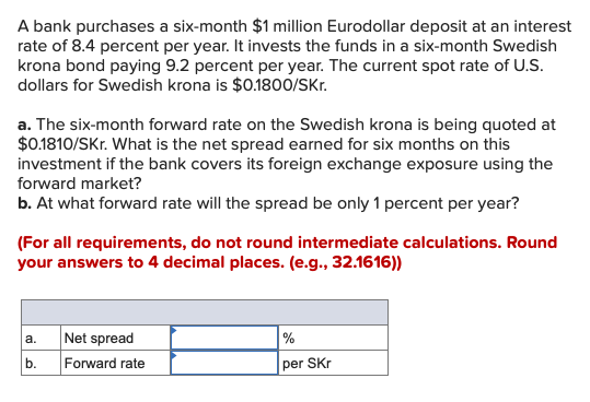 Solved A bank purchases a six-month $1 million Eurodollar | Chegg.com