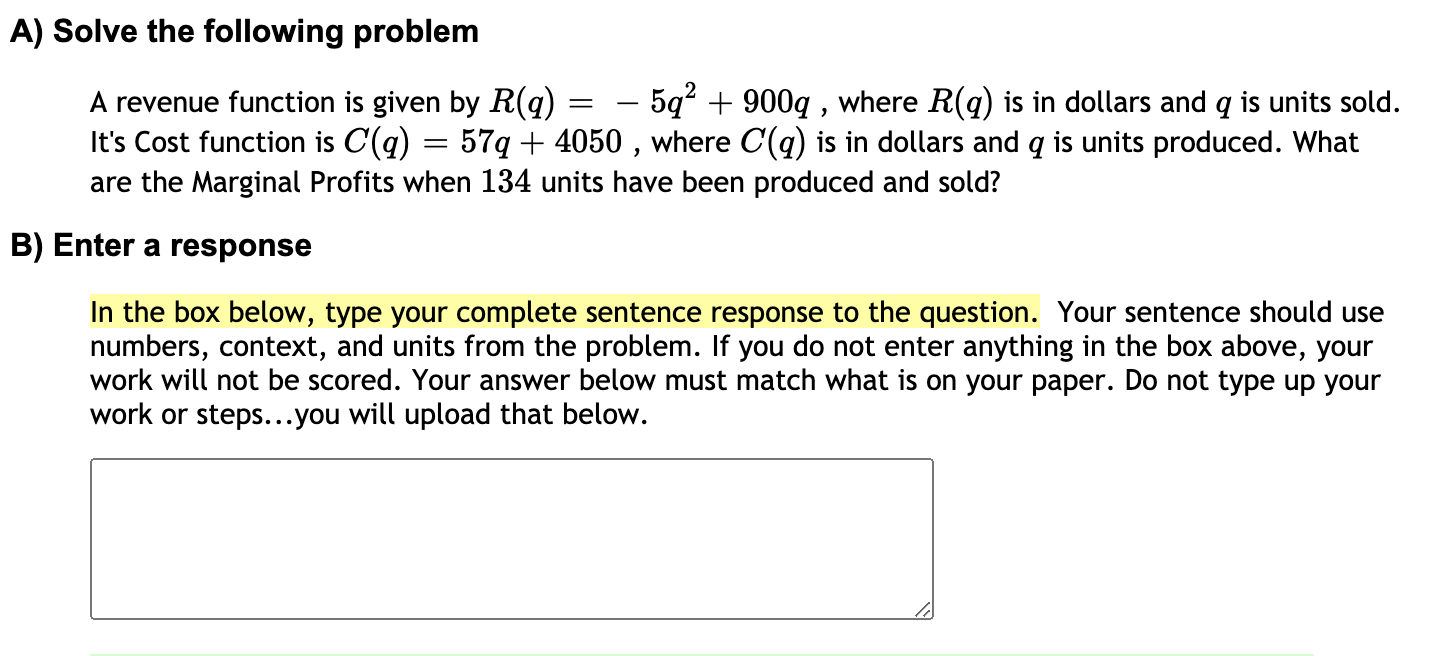 Solved A) Solve the following problem A revenue function is | Chegg.com