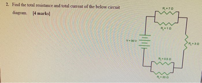 Solved 2. Find the total resistance and total current of the | Chegg.com