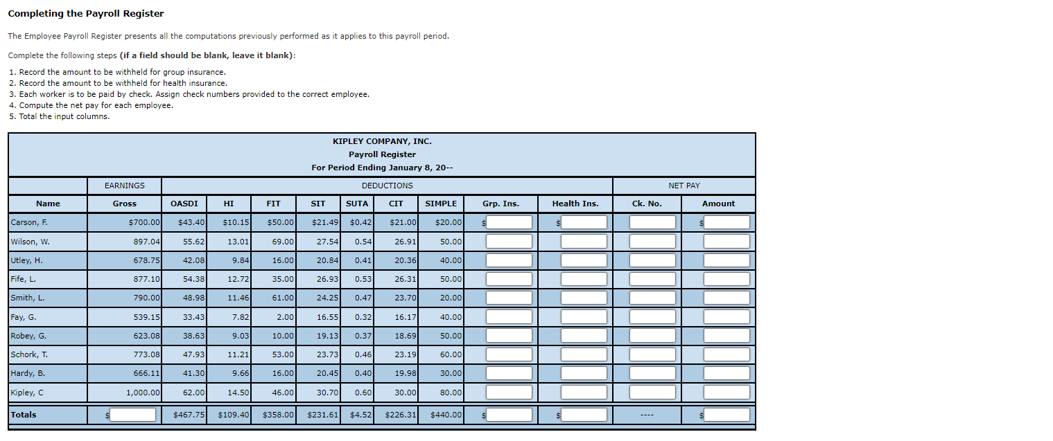 Solved Continuing Payroll Problem, 6A: Chapter 6 You have | Chegg.com