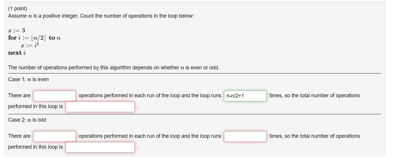Solved (1 point) Assume n is a positive integer. Count the | Chegg.com
